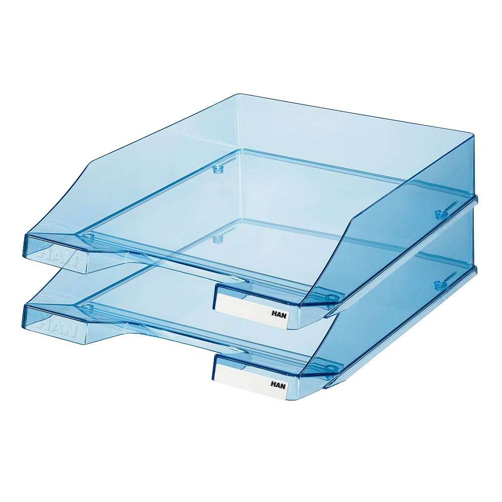 HAN Ablagefächer DIN-C4 blau-transparent stapelbar (2er Pack)